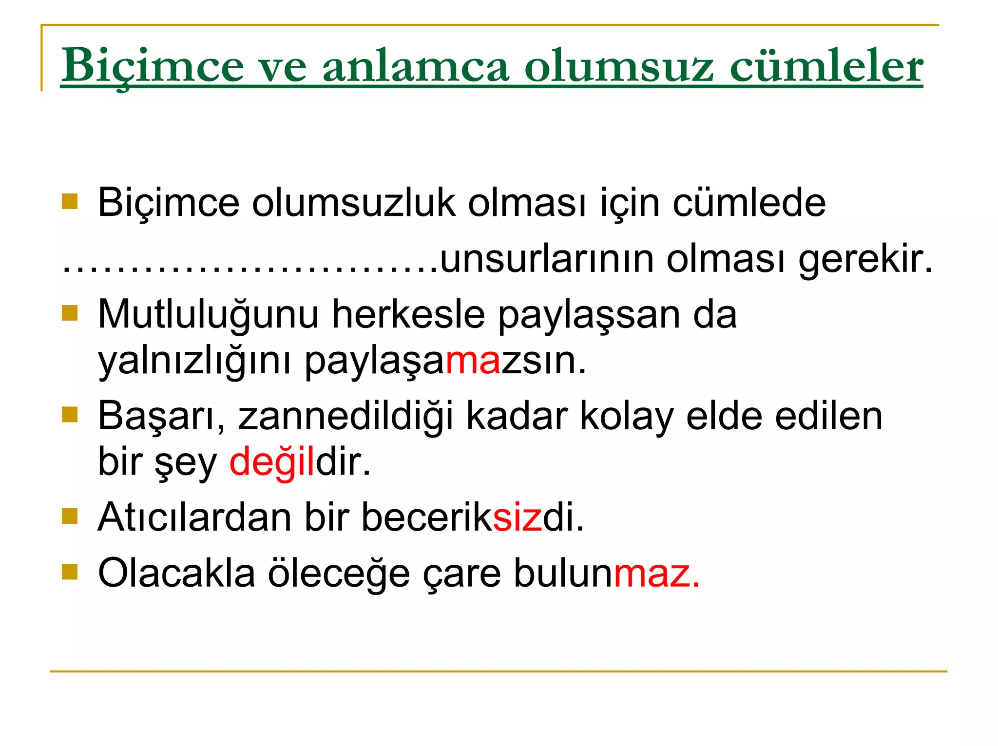 Cumlede Anlam Son | PPT