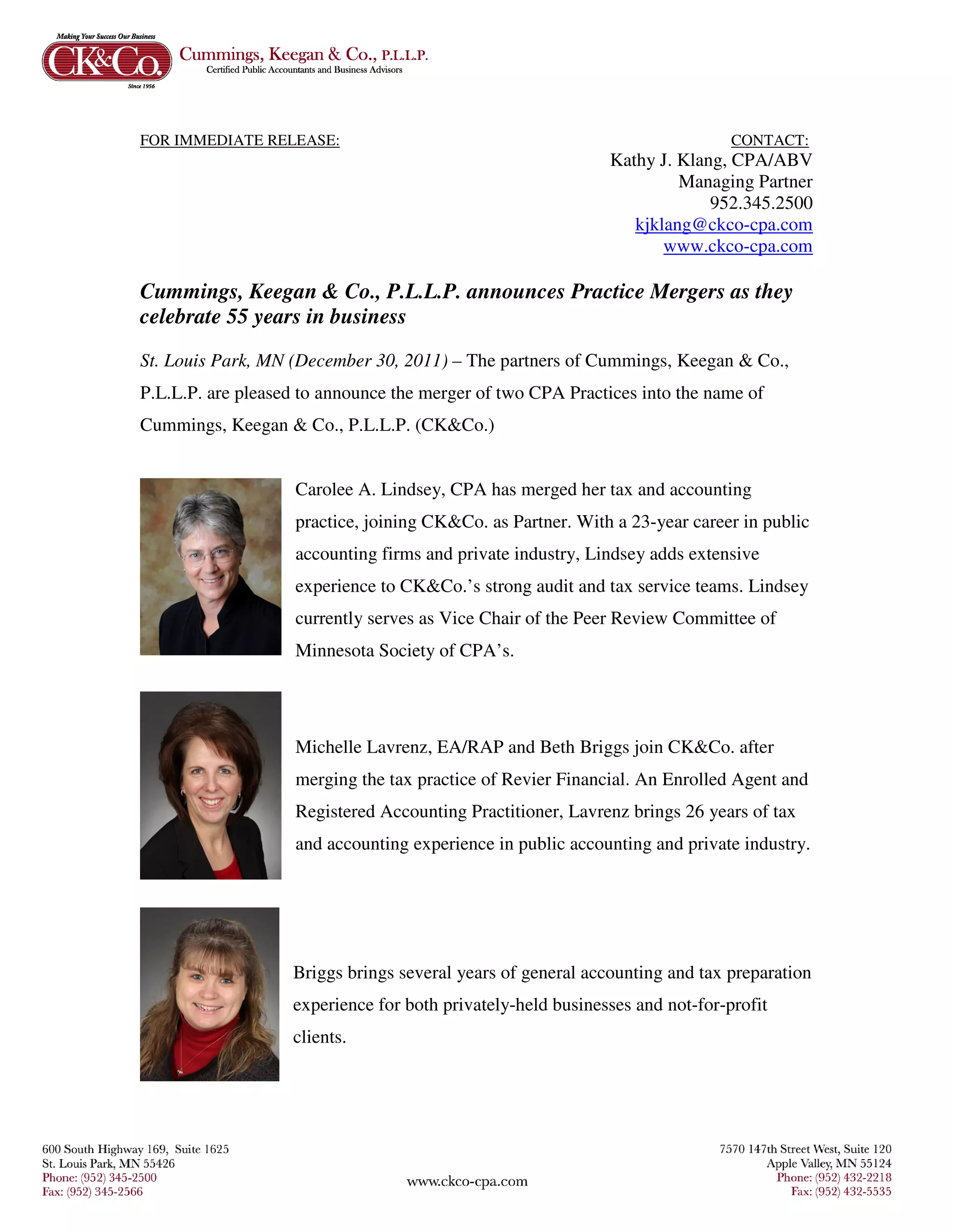 Cummings,Keegan&Co. Practice Mergers | PDF