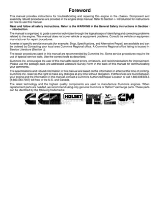 Cummins isc engines service repair manual | PDF