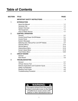 Cummins onan c125 d5 generator set with power command 1301 controller service repair manual | PDF