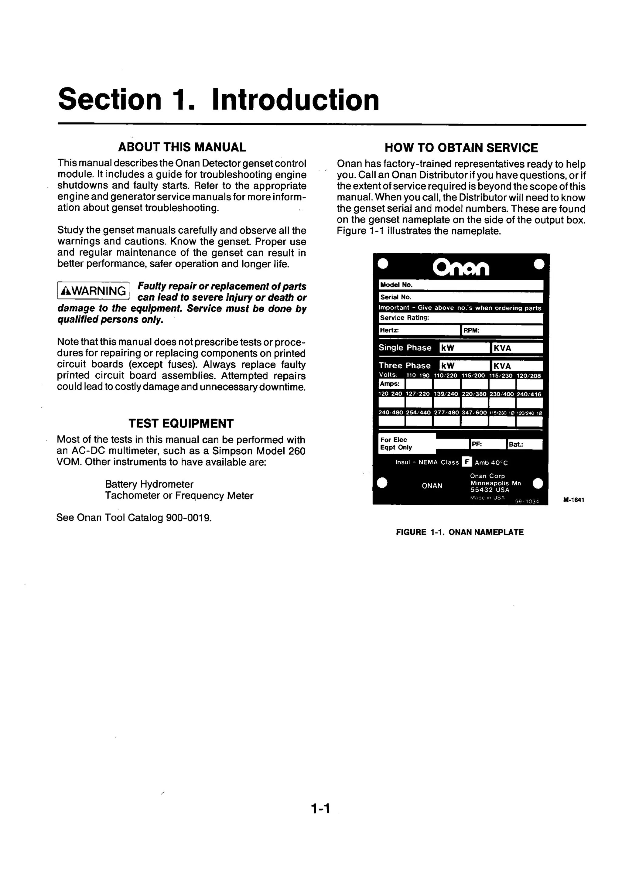 Cummins Onan Detector GenSet Control Module Service Repair Manual.pdf