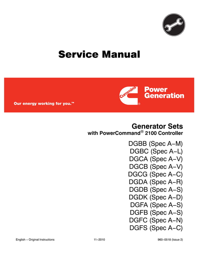 Cummins Onan Dgfb Generator Set With Power Command 2100 Controller