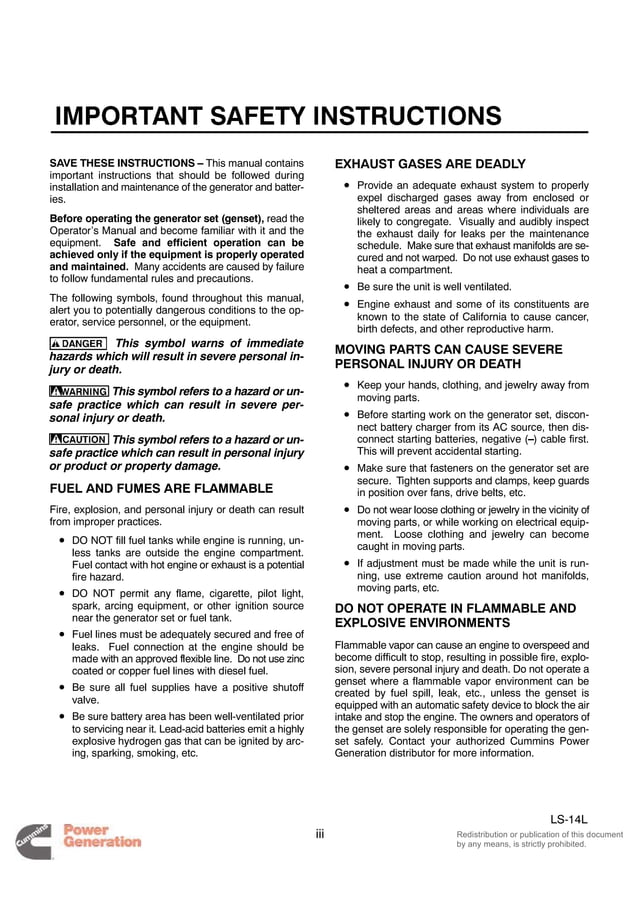 Cummins Onan Dghd Detector Control Generator Set Service Repair Manual