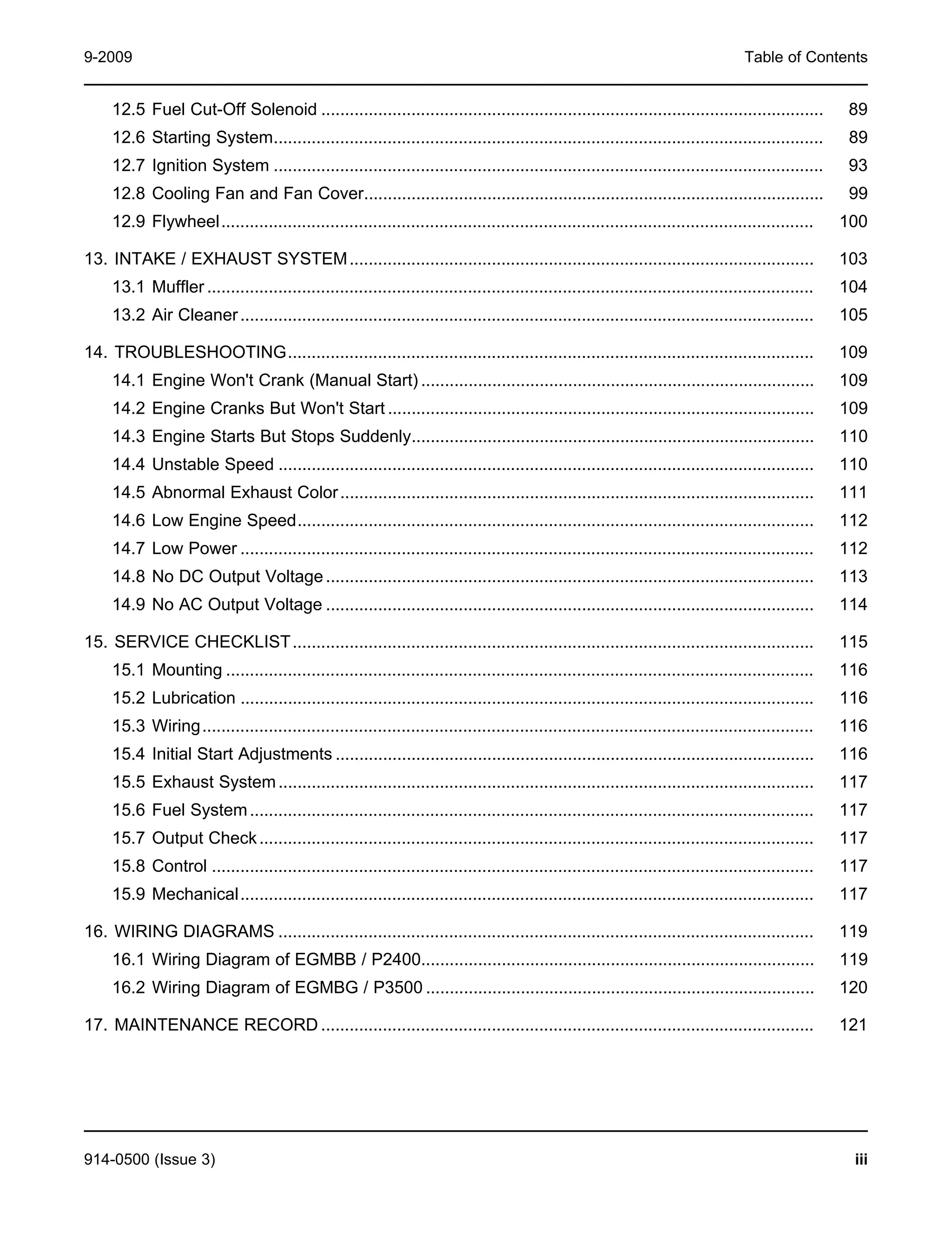Cummins onan egmbb, p2400 (spec a) generator service repair manual | PDF