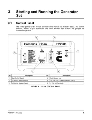 Cummins onan egmbg p2927c 60 hz portable generator set service repair ...