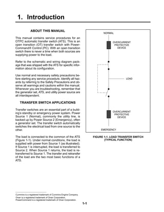 Cummins onan otpcc transfer switch 40 1000 amperes service repair ...