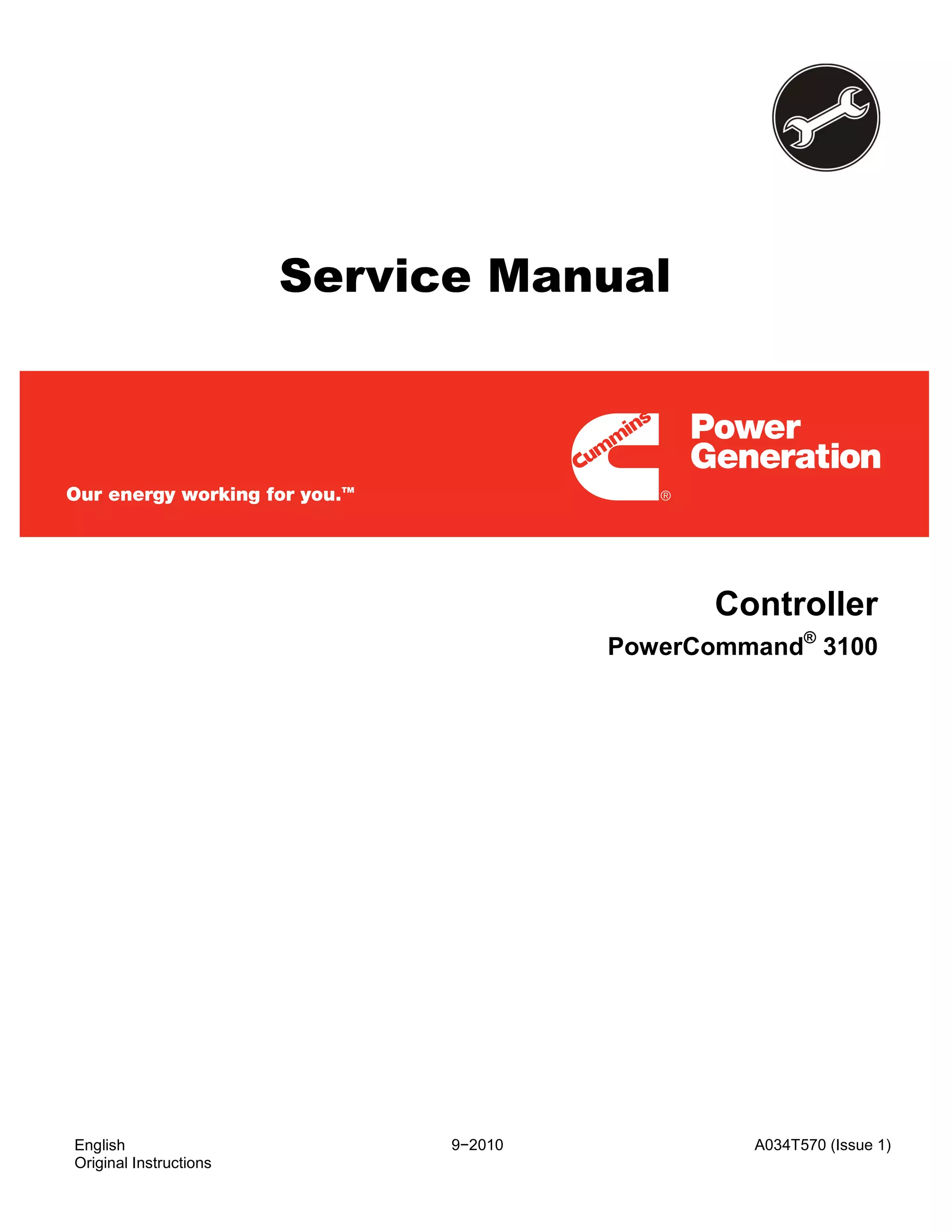Cummins Onan Power Command 3100 Controller Service Repair Manual Pdf