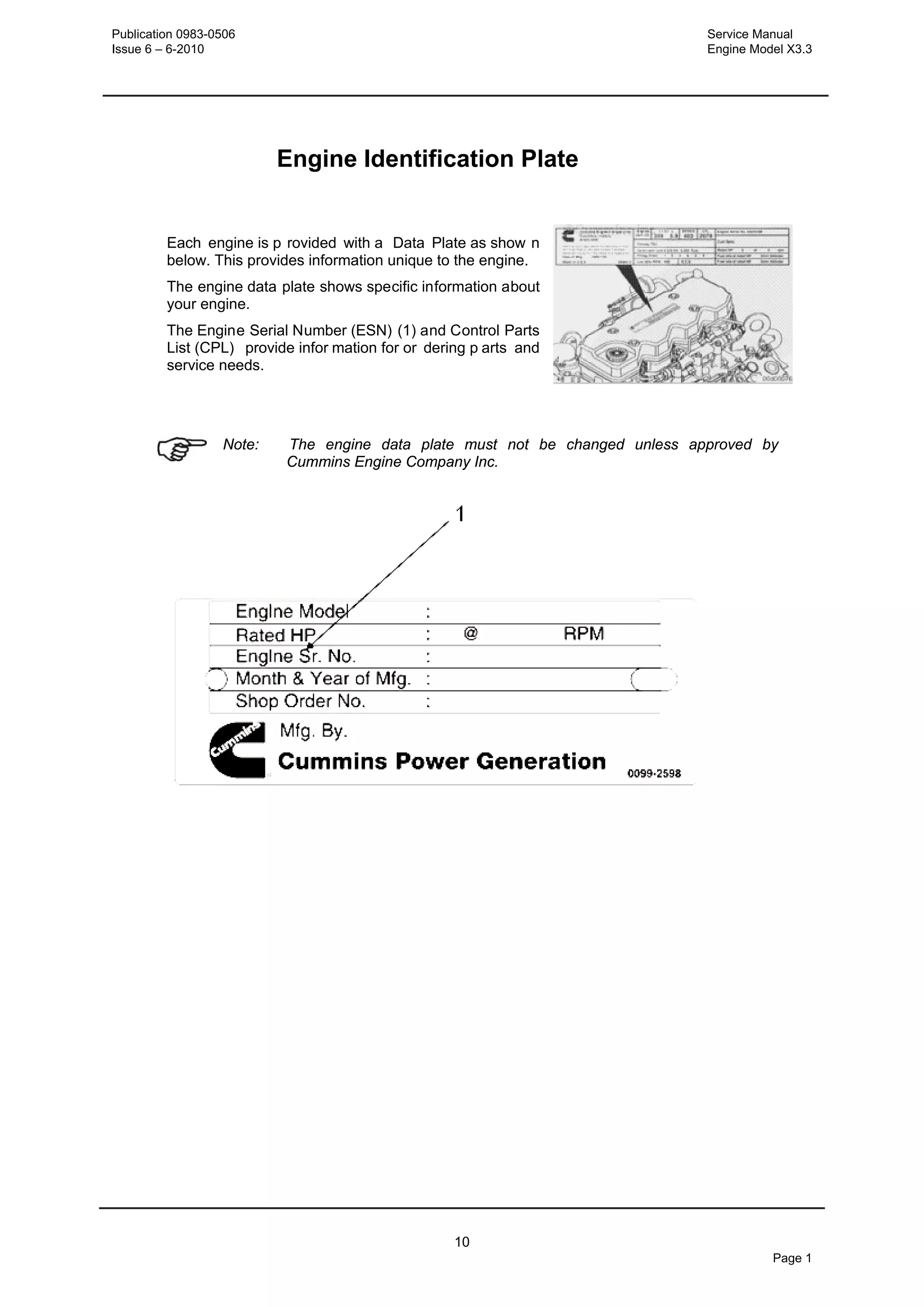 Cummins onan x1.3 engine service repair manual | PDF