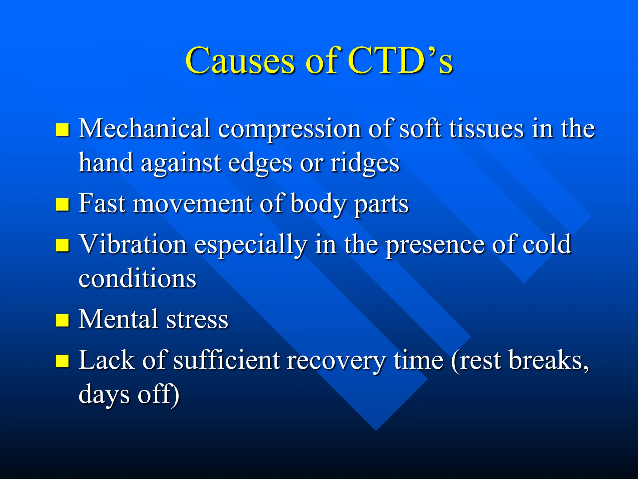 Cummulative Trauma Disorder exp ined ppt | PPT