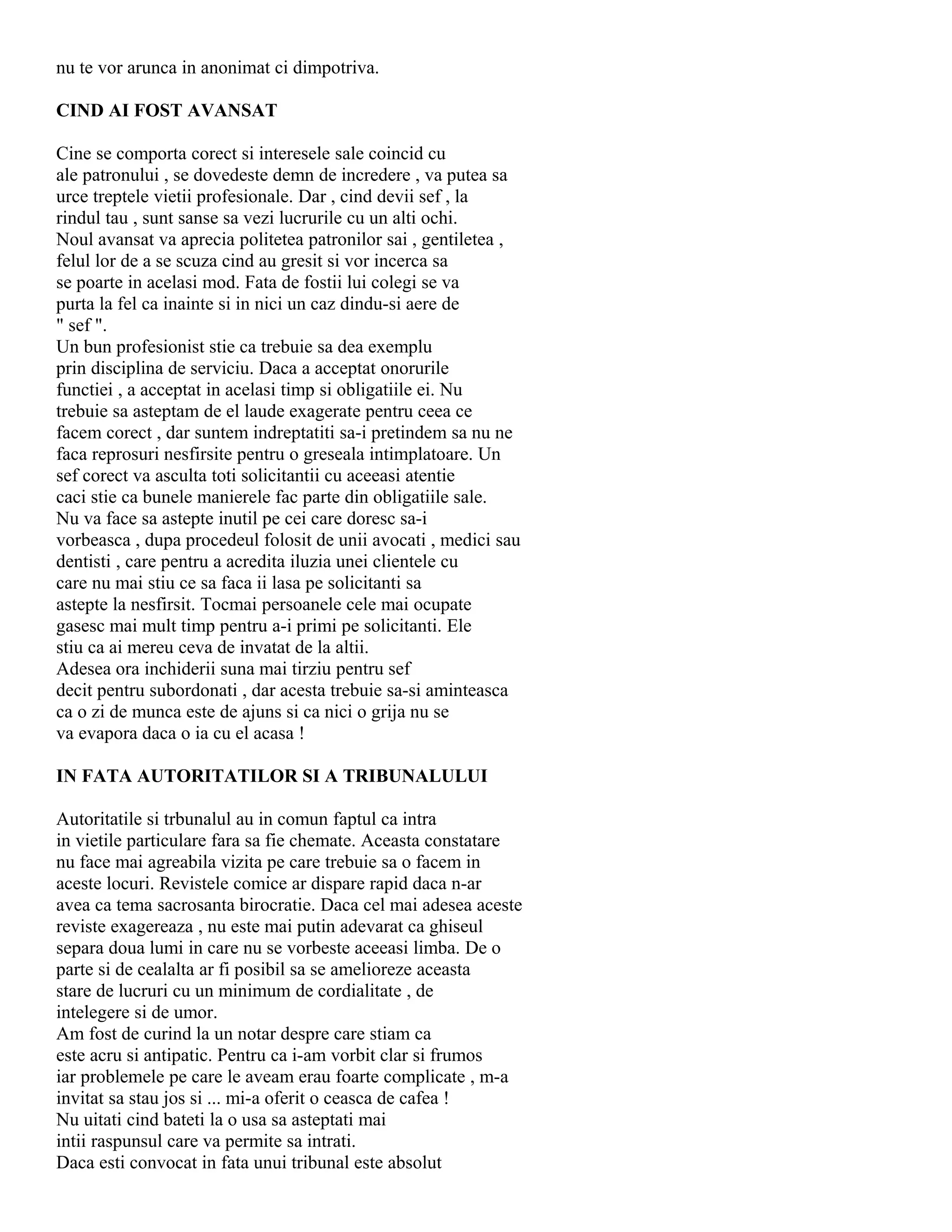 Cum ne comportam in viata profesionala si oficiala | PDF