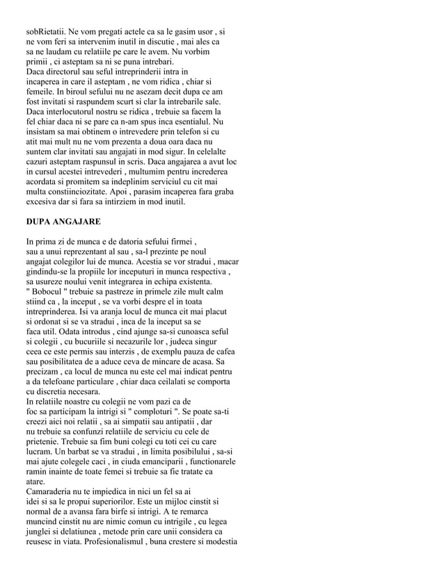 Cum ne comportam in viata profesionala si oficiala | DOC