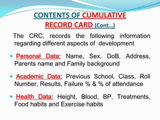 Cumolative record & counseling | PPTX
