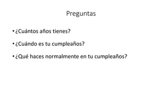 Cumpleaños especial (pasado) | PPTX