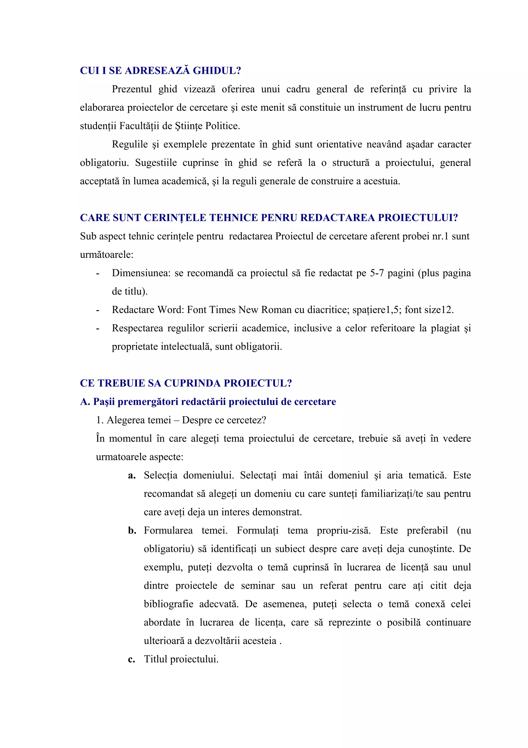 Cum se scrie un proiect de cercetare | DOC