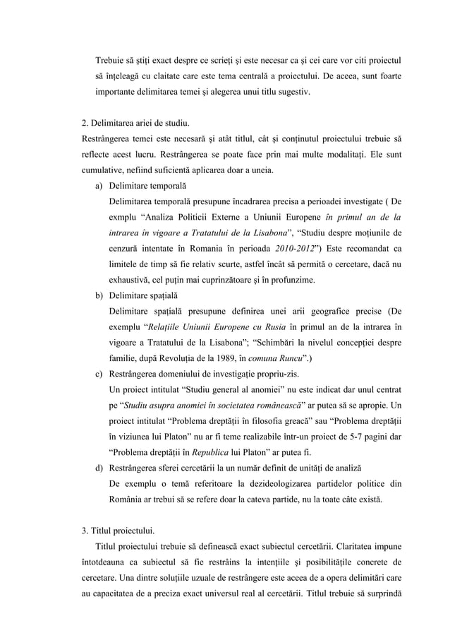 Cum se scrie un proiect de cercetare | DOC