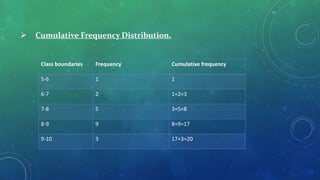 Cumulative frequency distribution | PPTX