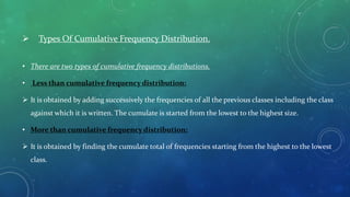 Cumulative frequency distribution | PPTX