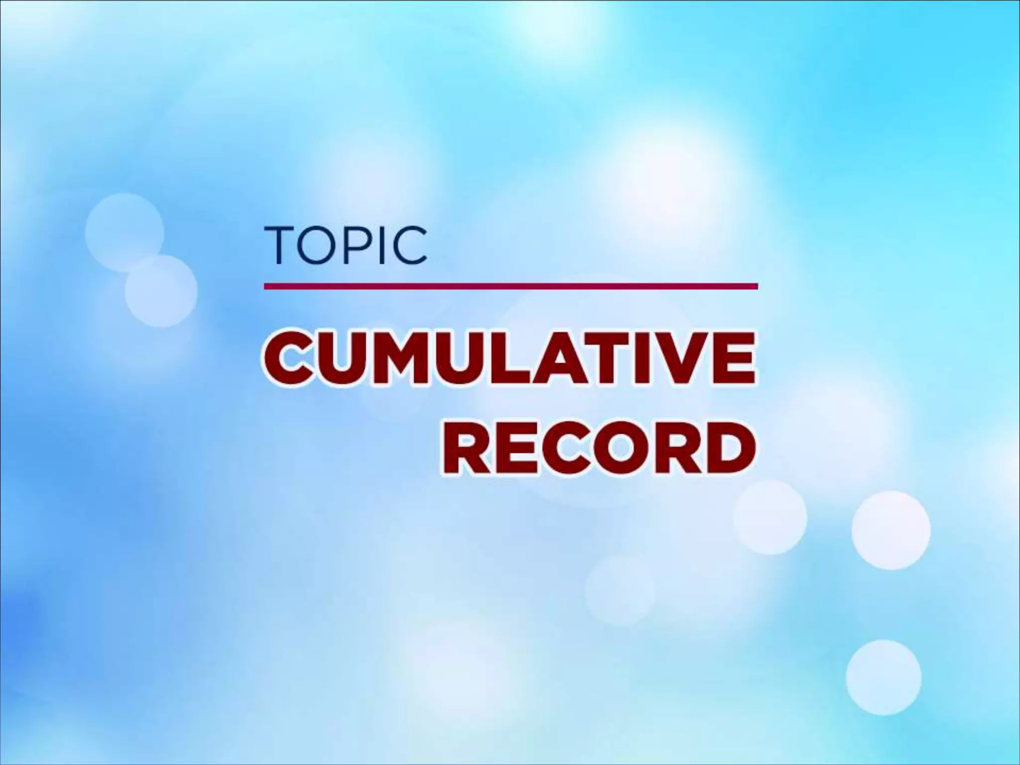 Cumulative record1 with picture | PPTX