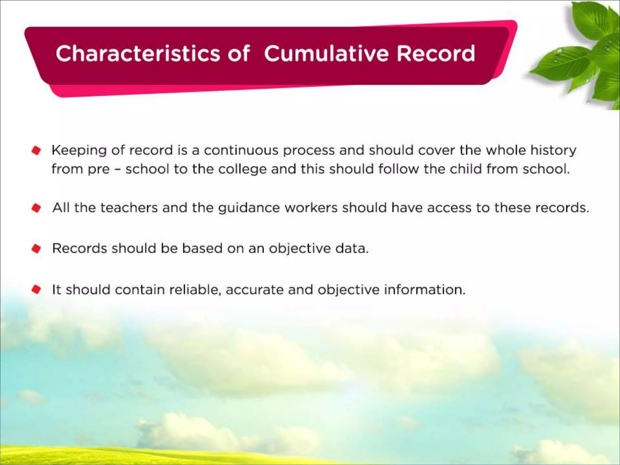 Cumulative record1 with picture | PPTX