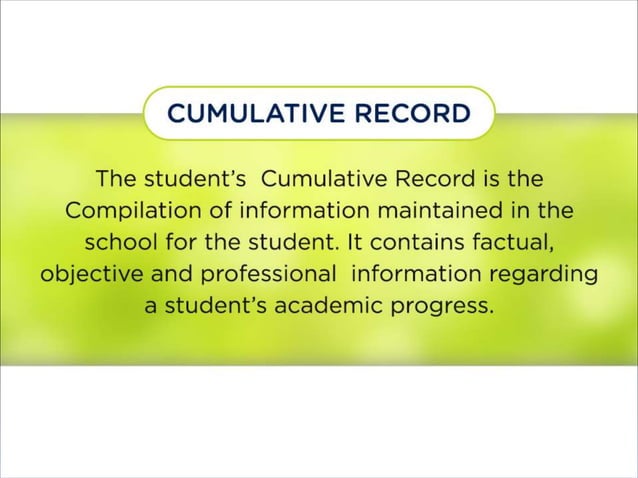 Cumulative record1 with picture | PPTX | Educational Assessment | Education