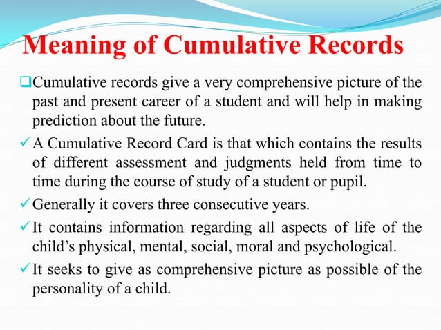 Cumulative Records- Meaning, Significance & Uses.pdf