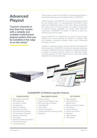 CUMULUS Cloud Broadcast Platform | PDF