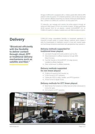 CUMULUS Cloud Broadcast Platform | PDF