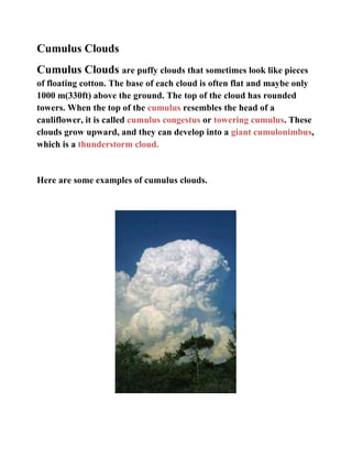 kinds of Cumulus clouds | DOCX