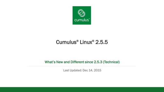 Cumulus Linux 2.5.5 What's New | PDF