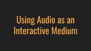 Adaptive Music and Interactive Audio | PDF