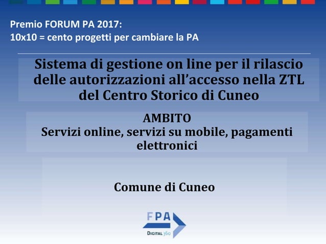 Cuneo x premio forum pa 2017 | PPTX