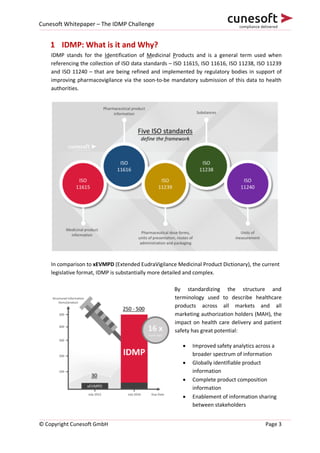 The IDMP Challenge - Whitepaper on ISO IDMP by Cunesoft | PDF