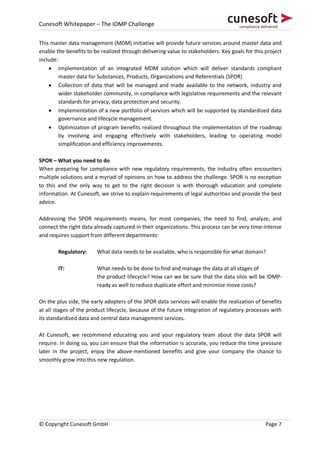 The IDMP Challenge - Whitepaper on ISO IDMP by Cunesoft | PDF