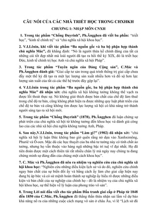 CÂU NÓI CỦA CÁC NHÀ TRIẾT HỌC TRONG CHXHKH.docx