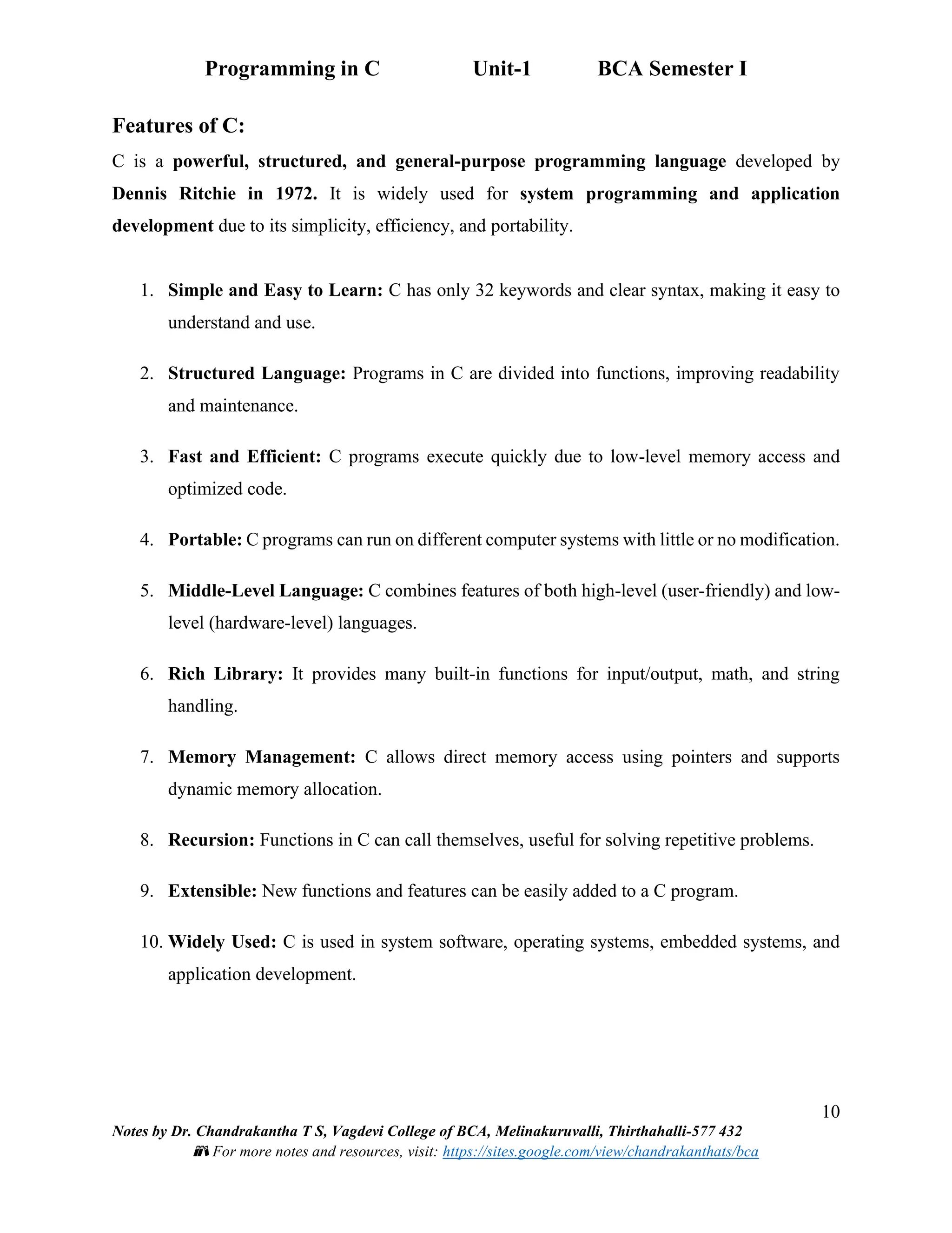 Programming in C: Unit-I Problem solving with a Computer | PDF