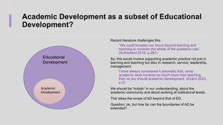 Are Academic Development and Educational Development really the same ...
