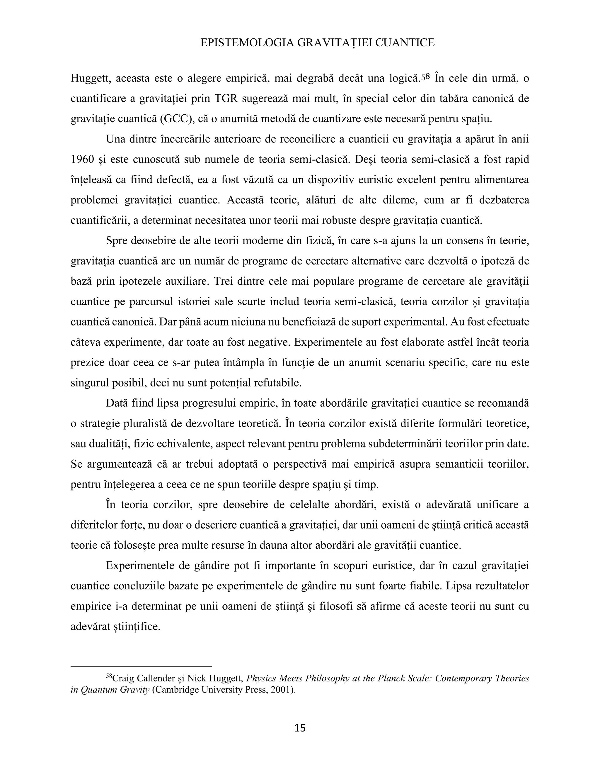 Epistemologia gravitației cuantice | PDF