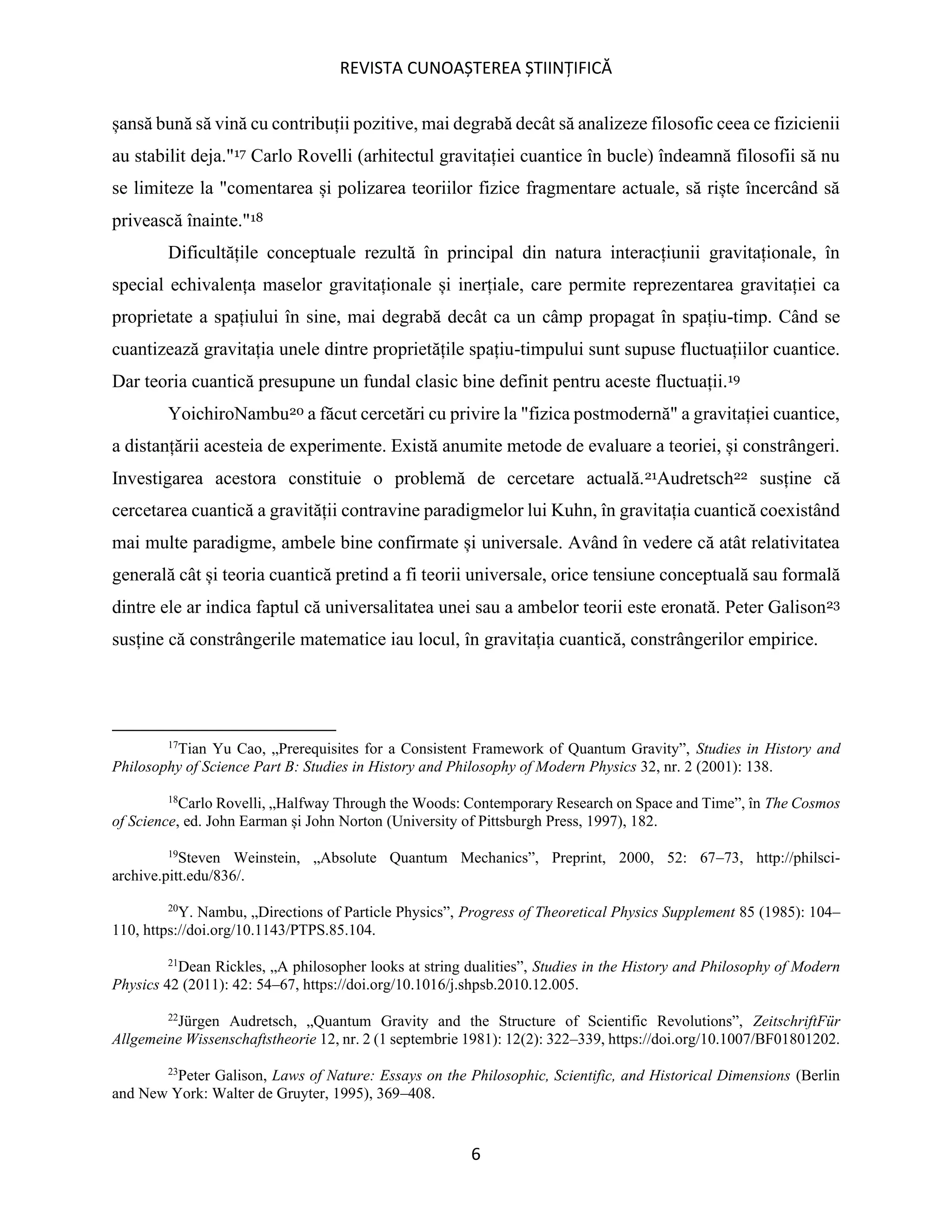 Epistemologia gravitației cuantice | PDF