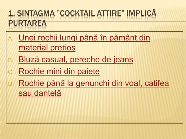 Cunoașterea dress code-urilor | PPT