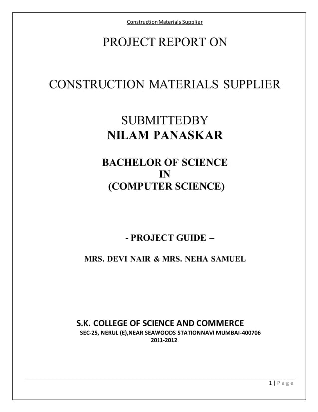 TY CS Black book Construction - Dinesh48 | DOCX
