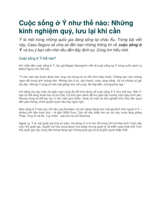 Cuoc song o Y nhu the nao va kinh nghiem.docx | Free Download