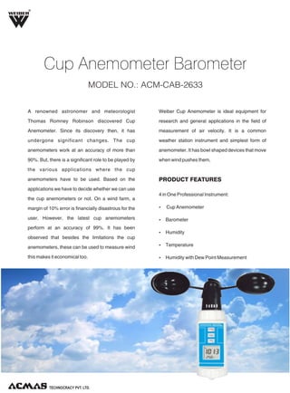 Cup anemometer barometer | PDF | Physics | Science