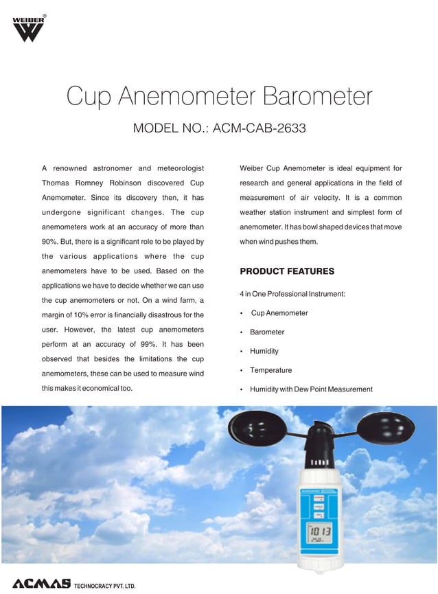 Cup anemometer barometer | PDF | Physics | Science