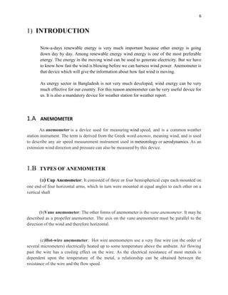 Cup Anemometer Project Report | PDF