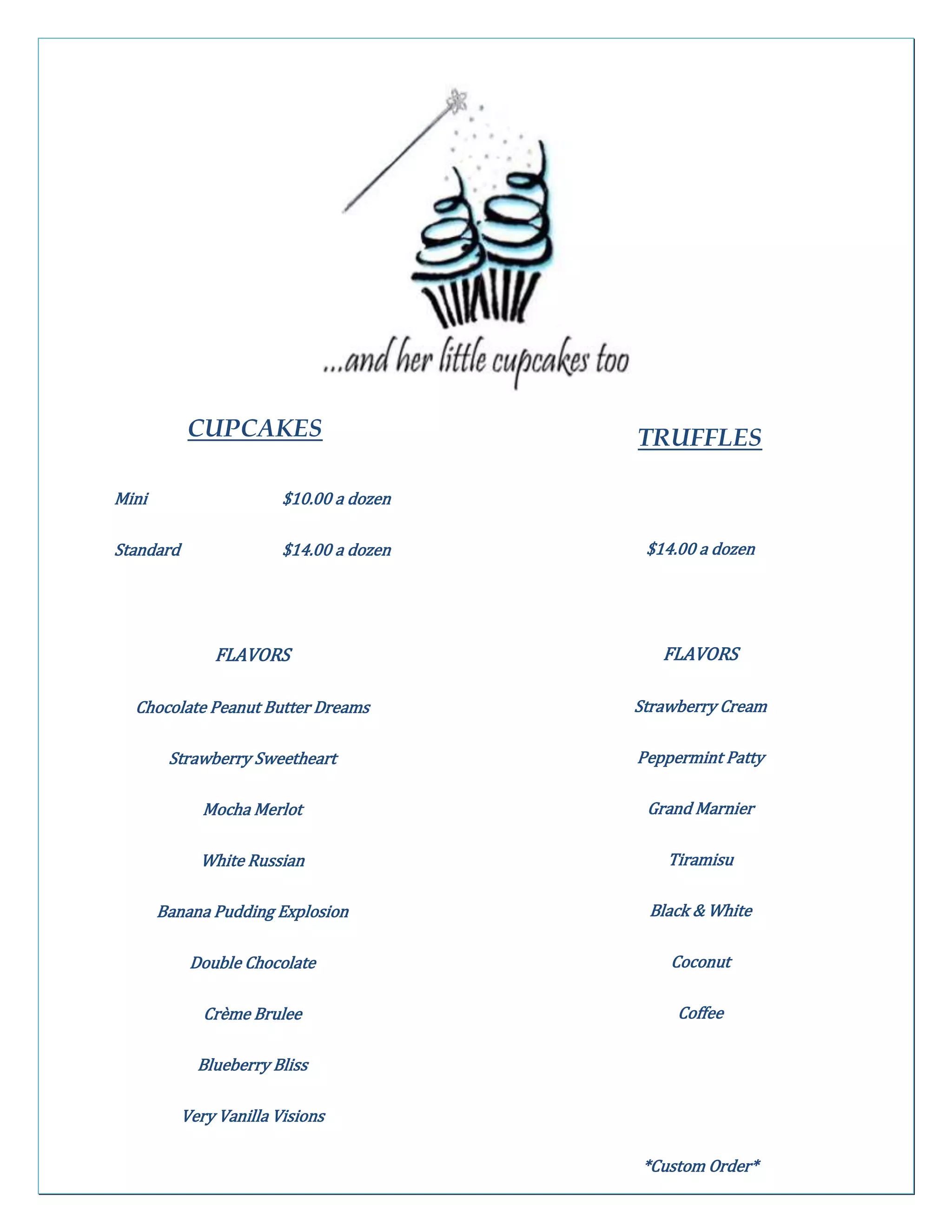 Cupcake menu | PDF