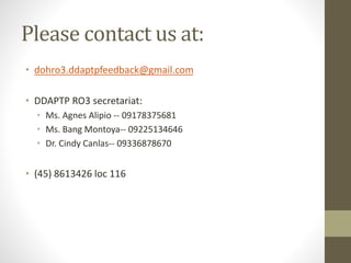 C UPDATES on the Referral System of Mega DATRC.pptx | Mental Health ...