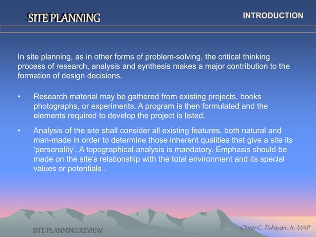 Site Planning | PPT