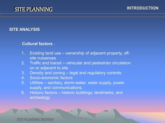Site Planning | PPT