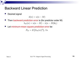 linear-prediction techniques for communication | PPT