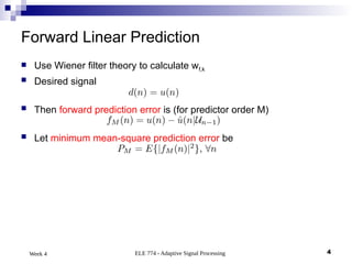linear-prediction techniques for communication | PPT